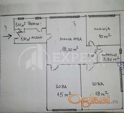 Na prodaju stan 75m2 u samom centru