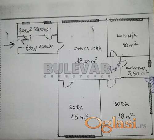 Na prodaju stan 75m2 u samom centru