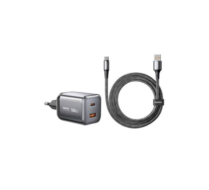 REMAX STRUJNI PUNJAČ 1 X USB 3.0+TIP C 100W+KABL TIP C WISDOM SERIES 100W