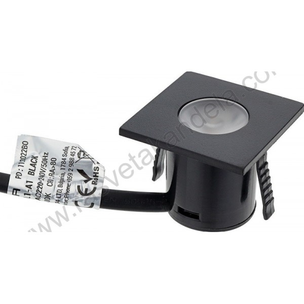 LED rozetna 1W 3000K crna 3298