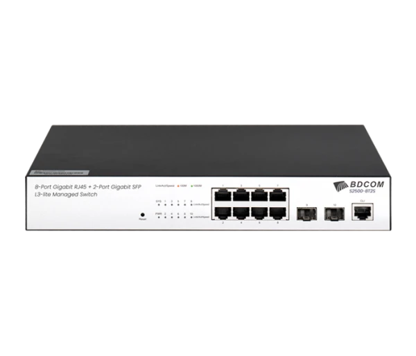 BDCOM S2500-8T2S ,switch 8 x Gigabit RJ45, 2 x Gigabit SFP, L3-lite