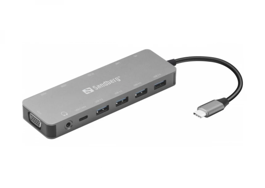 Docking station Sandberg 13in1 USB-C - 2xHDMI/VGA/LAN/3xUSB 3.0/USB C 136-45