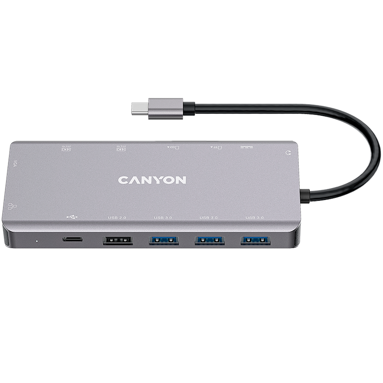 CANYON HUB DS-12 13IN1 4K USB-C DARK GREY