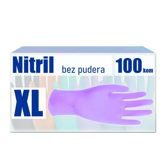 hipermed Nitrilne rukavice bez pudera lila XL 100 komada