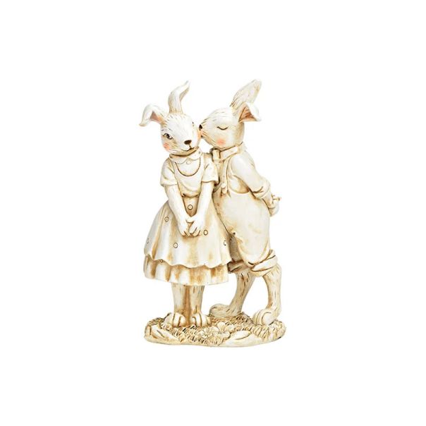 DEKOR DOM Uskršnja dekoracija RABBITS POLY WHITE 16cm 10035397