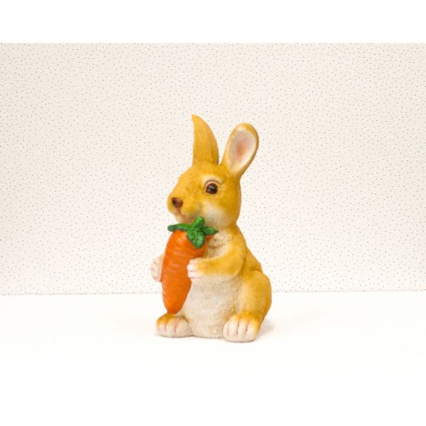 DEKOR DOM Uskršnja dekoracija - BUNNY WITH MUSHROOM/CARROT 21056 26cm - N39