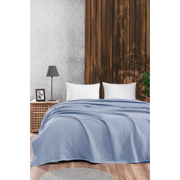 DEKOR DOM Prekrivač PIQUE VAFEL 160x230 - Blue