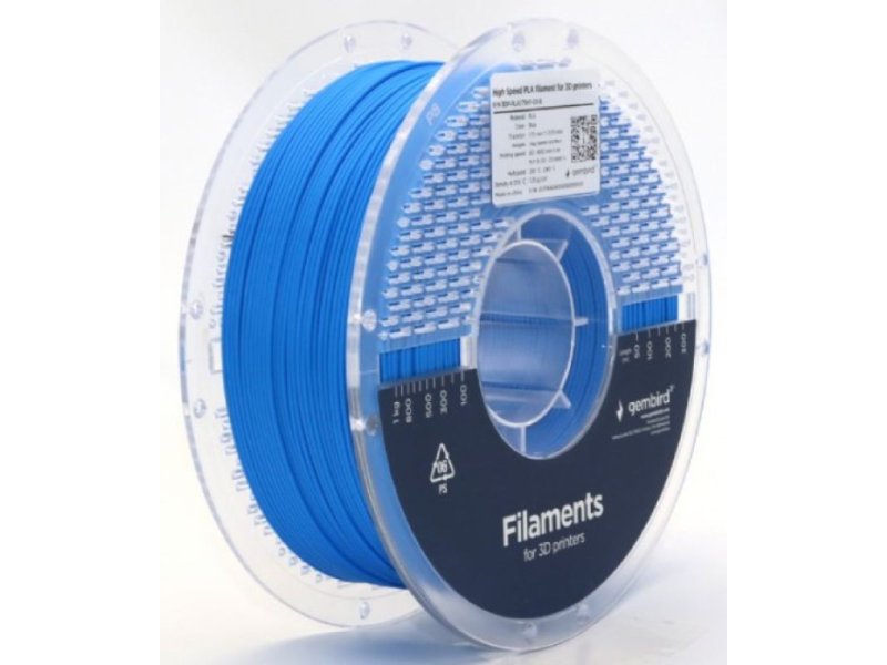 GEMBIRD 3DP-PLA1.75HY-01-B PLA FILAMENT VELIKE BRZINE ZA 3D STAMPAC 1.75MM, KOTUR 1KG BLUE