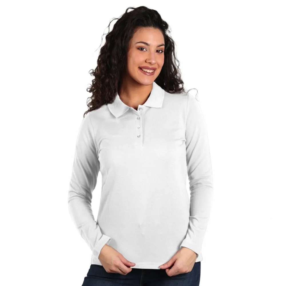 SUNNY LSL, ženska pamučna polo majica dugih rukava, 180 g/m2, bela