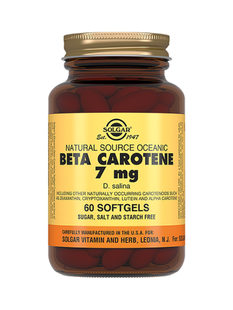 Beta Carotene 7 mg, Solgar, 60 kapsula