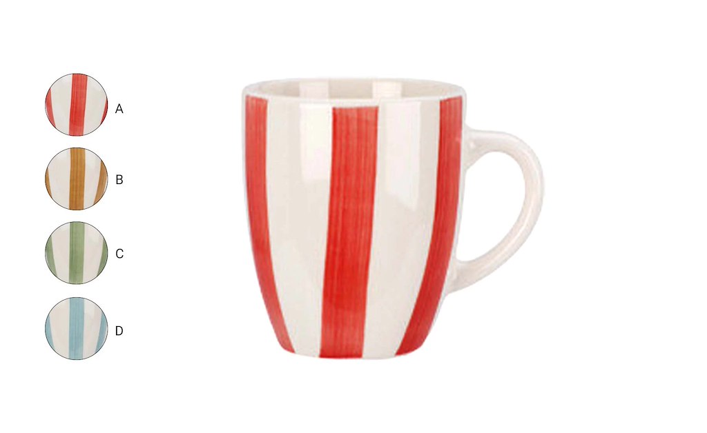 Šolja Stripe 340ml više boja