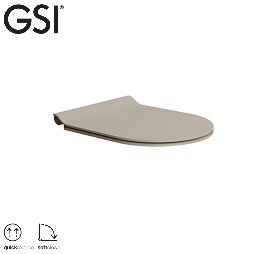 GSI NORM/PURA/KUBE X WC DASKA 45,5x36,5 SOFT CLOSE SLIM TORTORA MAT MS86CSN05