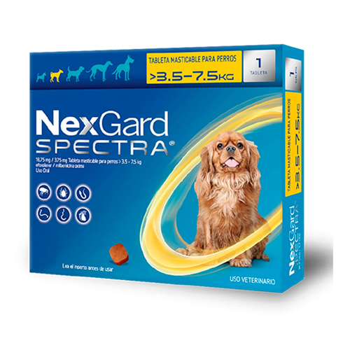 NexGard SPECTRA® S za pse 3,5-7,5 kg 1 tableta