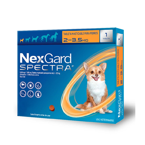 NEXGARD SPECTRA® XS ZA PSE 2-3,5 KG 1 TABLETA