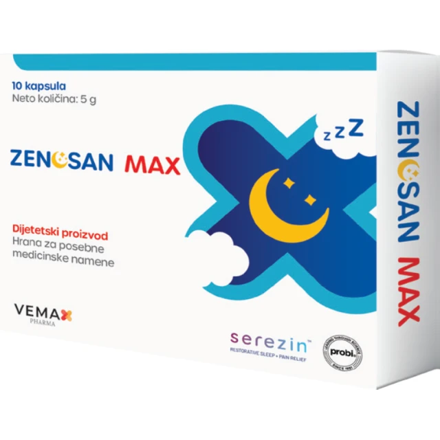 ZENOSAN MAX (10 kapsula) – Inovativna sinergija melatonina i psihobiotika za miran san i mentalno zdravlje