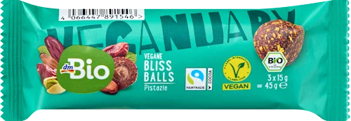 dmBio
VEGANUARY voćne kuglice od urmi sa pistaći punjenjem