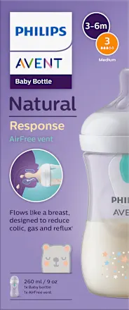 PHILIPS AVENT
Natural Response AirFree vent plastična flašica za bebe, 3-6 meseci, zapremina: 260ml, 1 kom