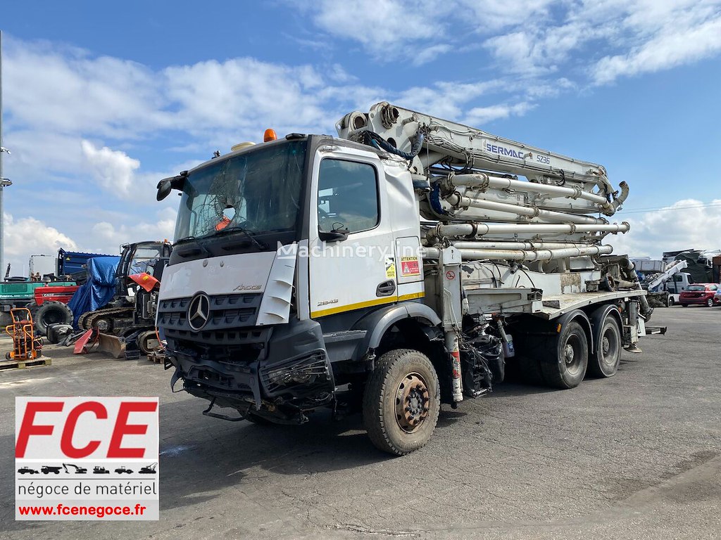 Sermac 5Z36 na šasiji Mercedes-Benz AROCS 2643 pumpa za beton nakon udesa