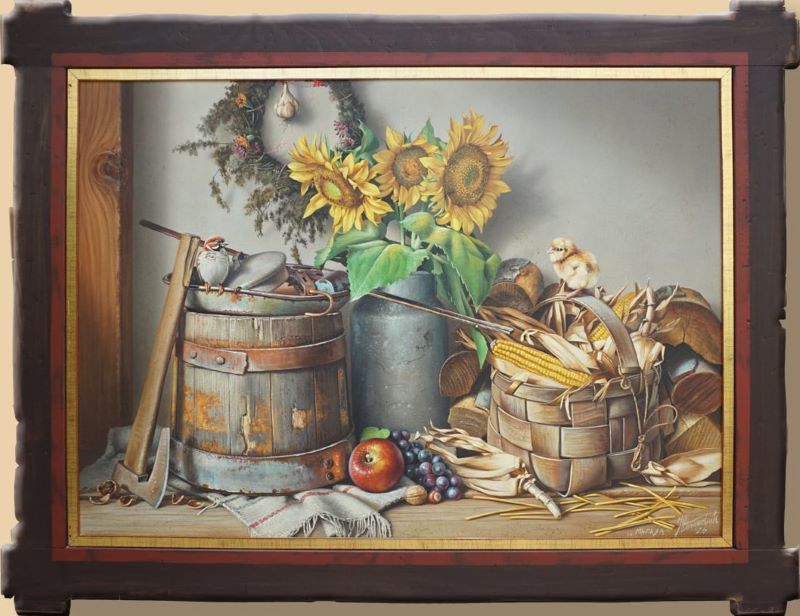 Magaza, Jovica Tomašević, ulje na platnu kaširano na šperu, sa 80×105 cm, bez 60×85 cm, sertifikat, 177000 dinara
