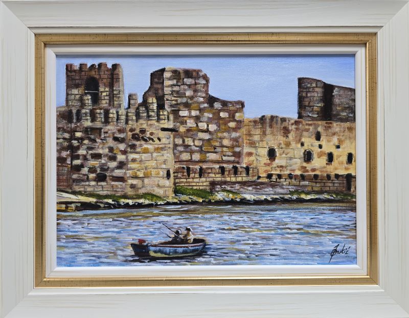 Smederevo Dunav, Jadran Đukić, ulje na platnu, sa 35×45 cm, bez 25×35 cm, sertifikat, lux uramljena,14160 dinara