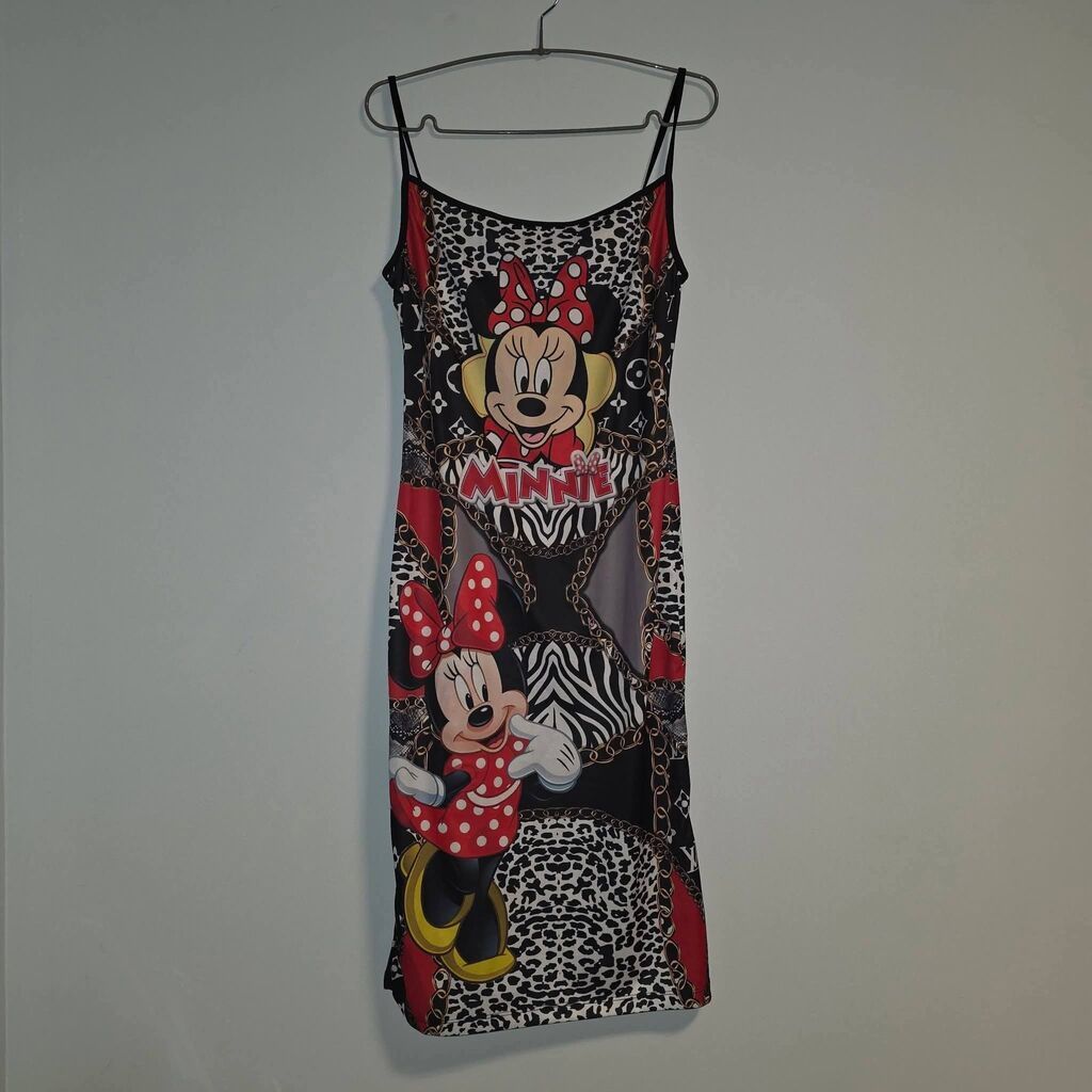 Haljina na bretele sa Minnie Mouse printom vel.L jednom nošena bez