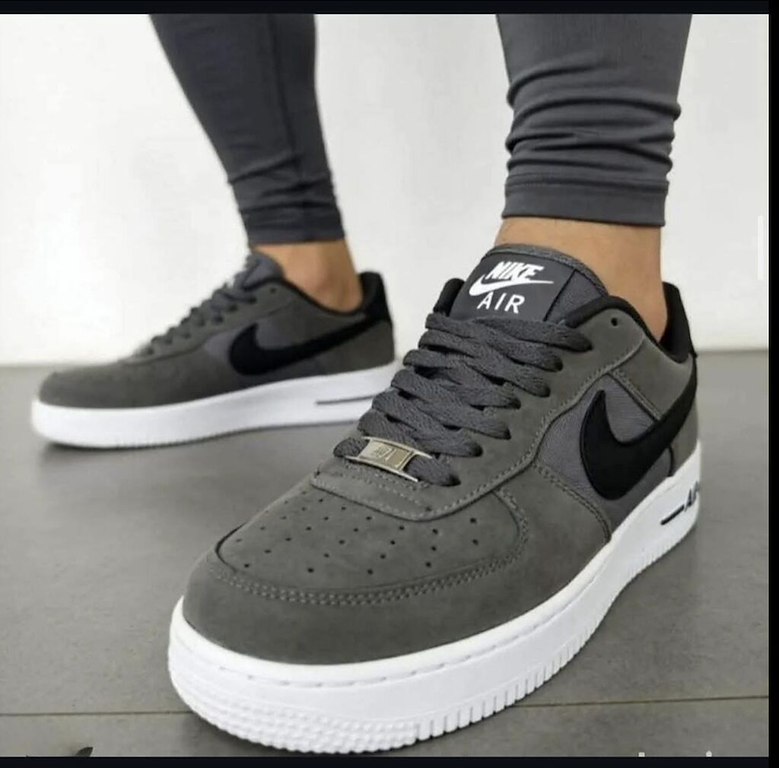 Muške lifestyle patike Nike Air Force 1 – siva/ crna - Klasičan