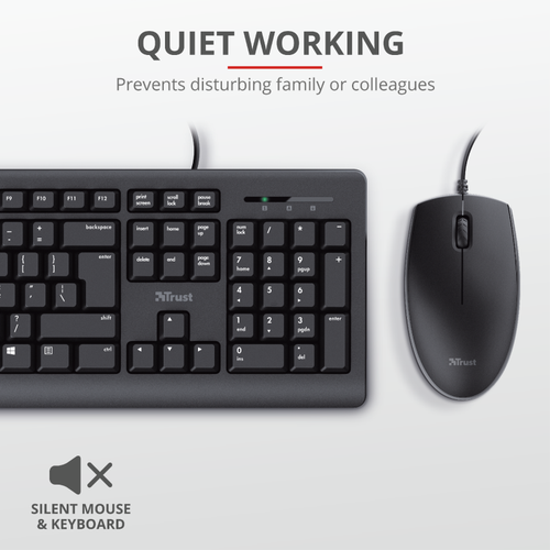Tastatura i miš TRUST Primo žični set - crna