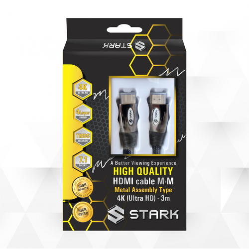Kabl STARK HDMI M-M pozlacen 4K metalno kuciste 3m