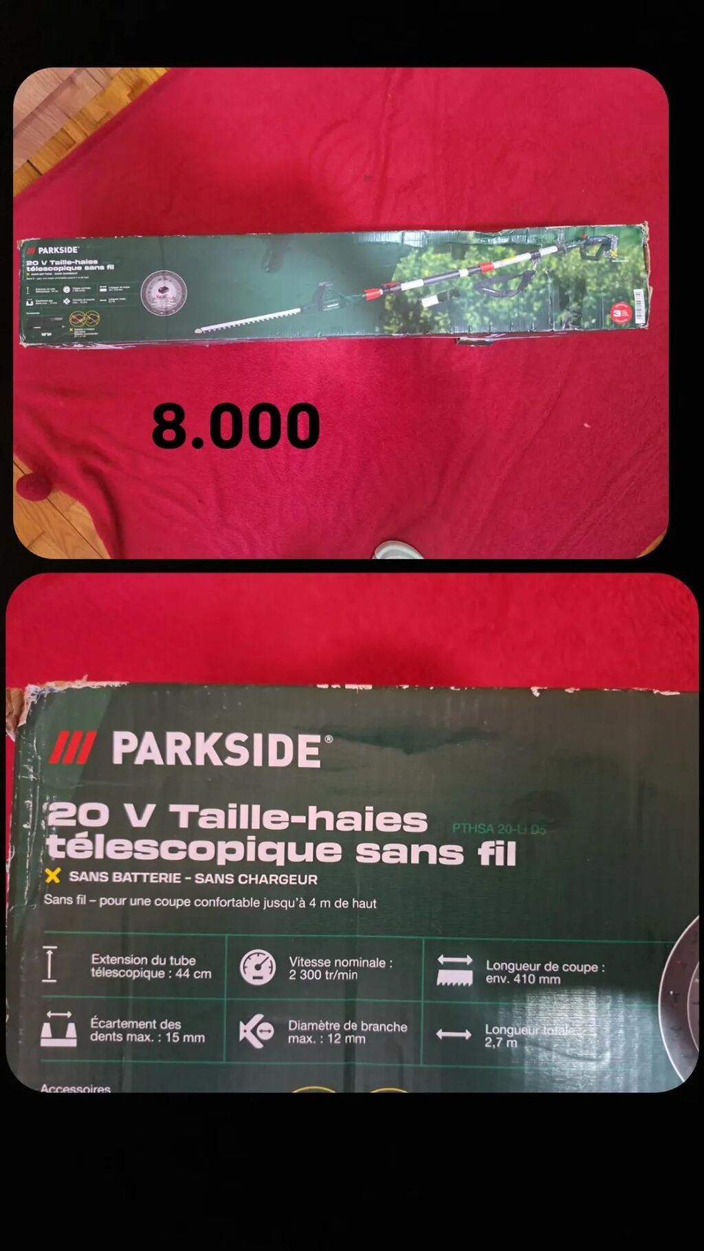 PARKSIDE teleskopske bežične makaze za živu ogradu, 20 V (model PTHSA