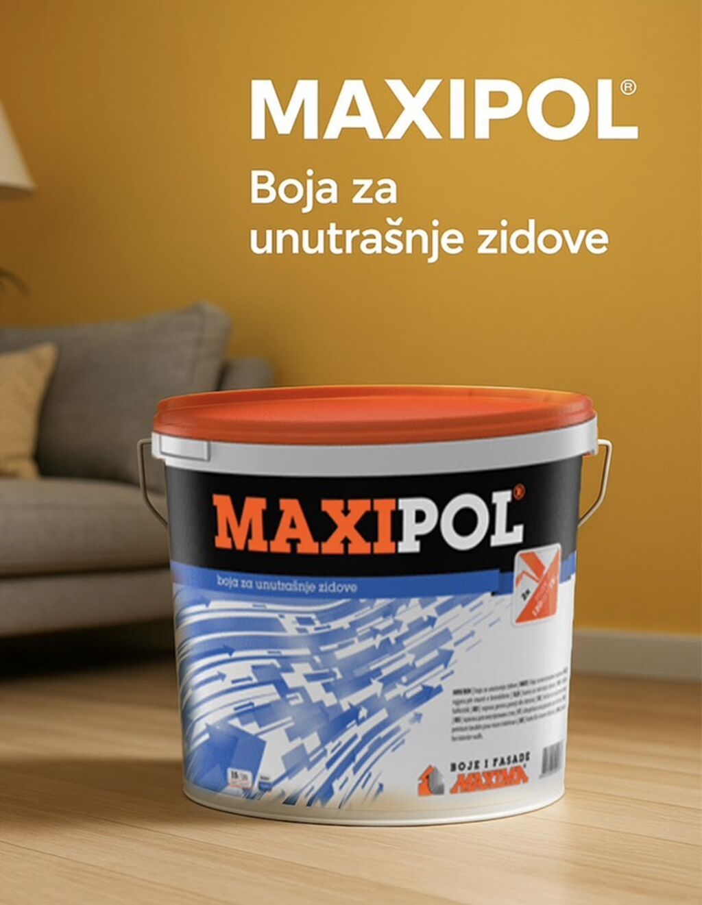 MAXIPOL – Boja za unutrašnje zidove - Namena: Disperziona boja za
