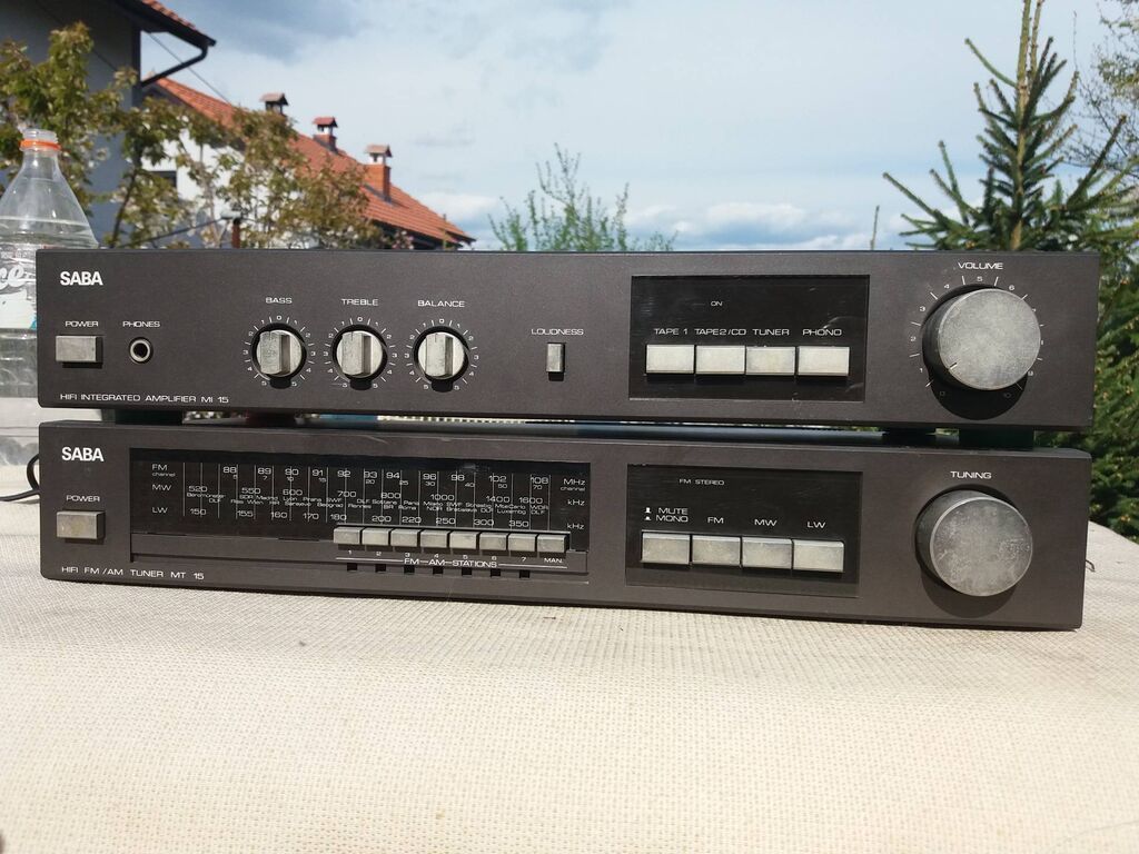Saba mi 15 + mt 15. pojacalo i tjuner. fixno 45e