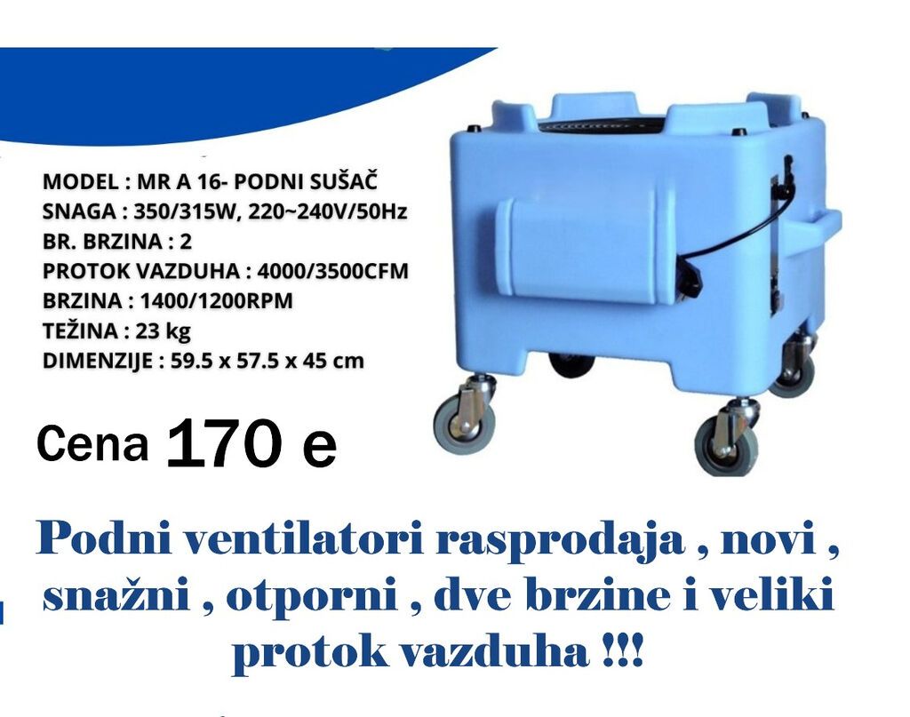 Podni ventilatori/podni sušači – profesionalni uređaji za isušivanje