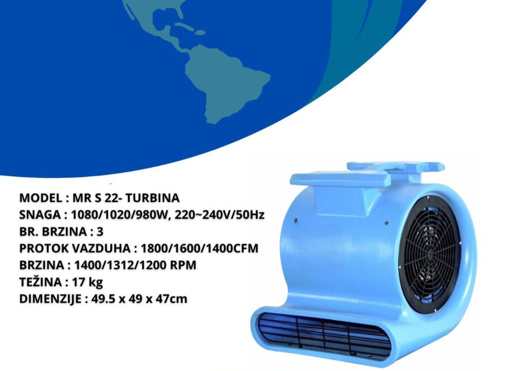 Industrijski podni ventilator/turbina za isušivanje i ventilaciju -