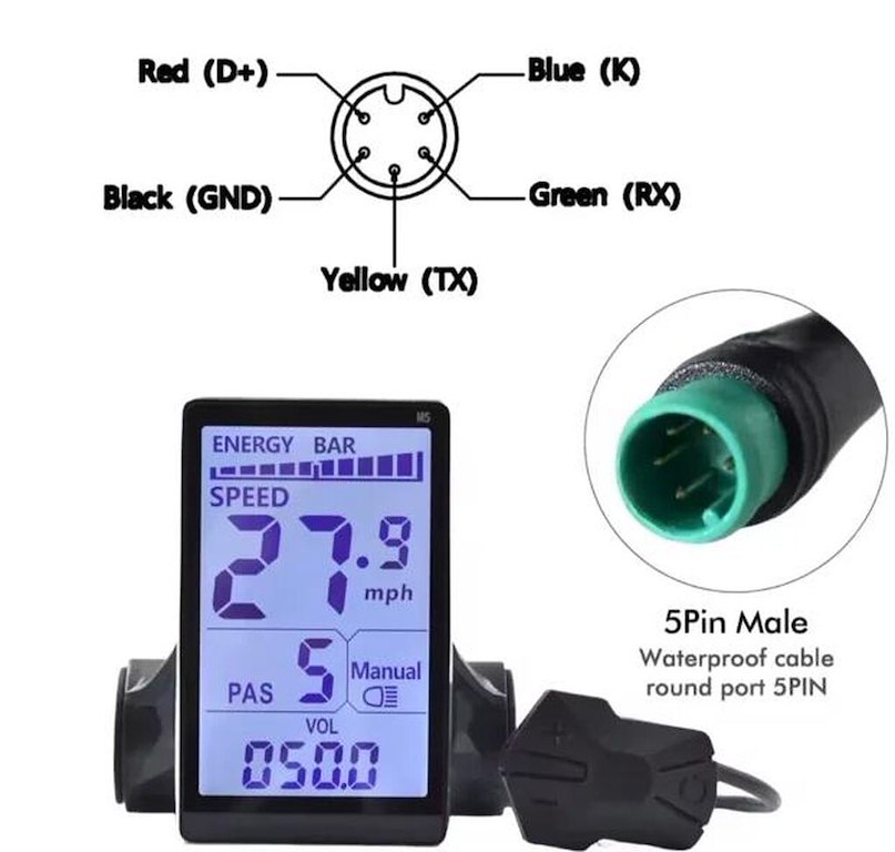 LCD DISPLEJ ZA ELEKTRIČNI BICIKLI, PANEL UART2 M5 | . U