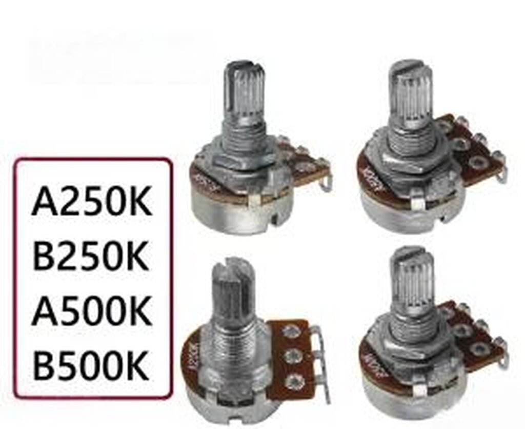 POTENCIOMETAR ZA GITARU BESPLATNA DOSTAVA | Logaritamski (oznaka A)