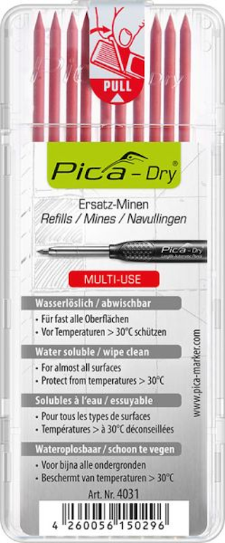 Pica PC4031 zamenske mine za Pica Dry, crvene, 2.8mm, 10kom