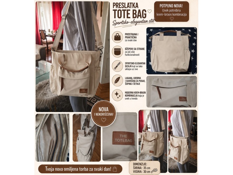 PRESLATKA TOTE BAG TORBA – NOVO