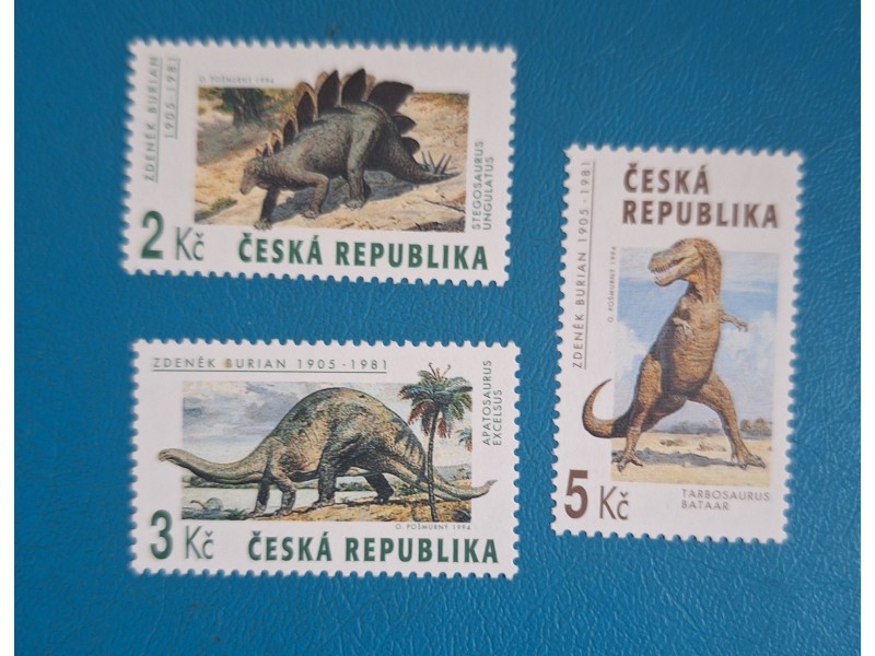 Ceska Republika 1994 cista serija dinosaurusi