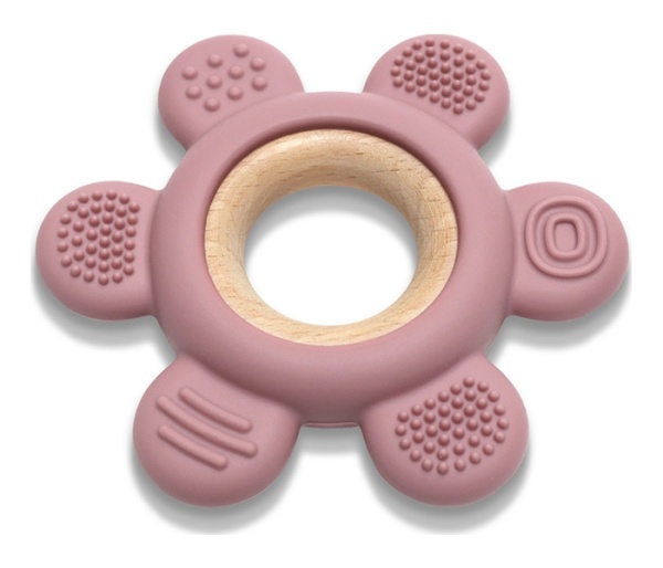 Silikonsko Drvena Glodalica za Bebe Cvet Roze Lorelli 10210890002