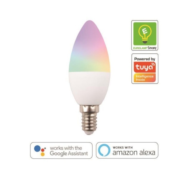 Led Sijalica Smart Wifi 6W E14 Rgbw C37 Eurolamp 180028