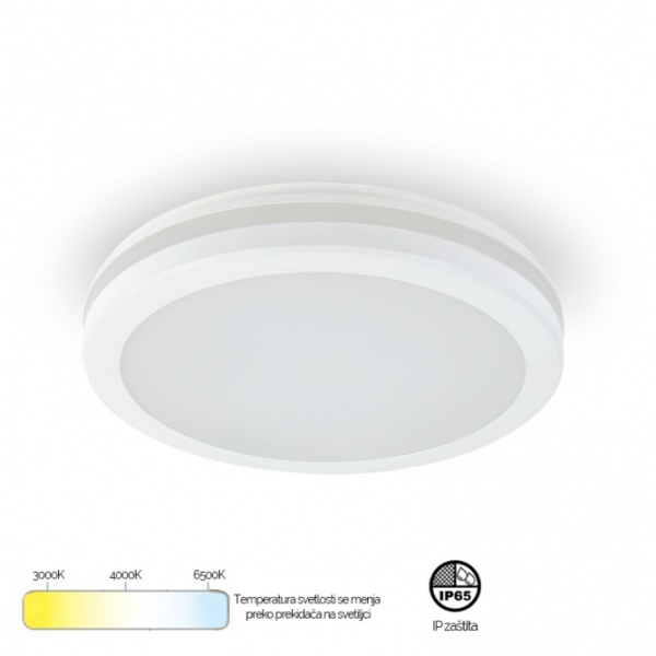Plafonska svetiljka LED Plafonjera MONA-200-20W 3000/4000/6500K IP65 bela 202299