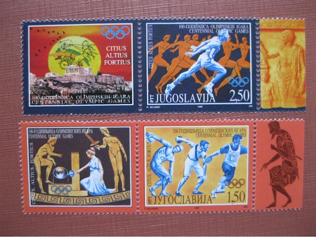 SRJ 1996., 100-godišnj Olimpijskih igara, marka-vinjeta