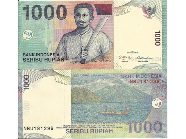 INDONEZIJA 1000 rupiah 2012. UNC