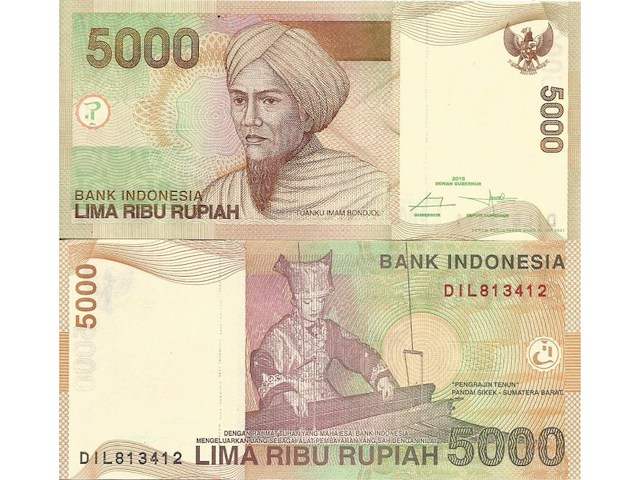 INDONEZIJA 5000 rupiah 2015. UNC