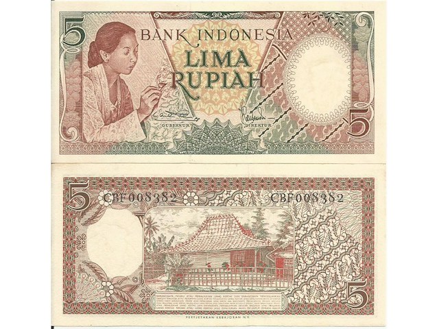 INDONEZIJA 5 rupiah 1958. UNC