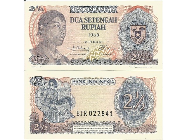 INDONEZIJA 2 1/2 rupiah 1968. UNC