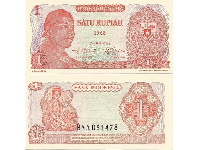 INDONEZIJA 1 rupiah 1968. UNC