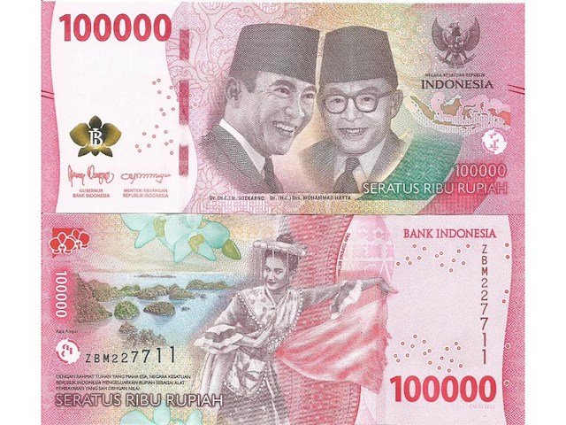 INDONESIA 100.000 rupiah 2022. UNC