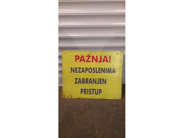 Tabla NEZAPOSLENI velika