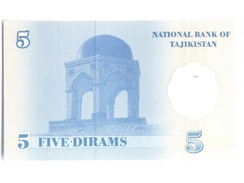 Tadzikistan 5 diram 1999 UNC